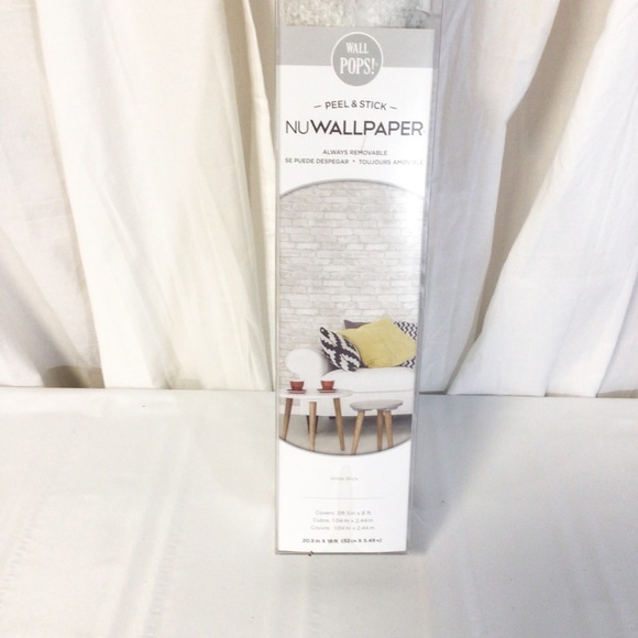 wall pops | Wall Decor | Wall Pops Nuwallpaper Whit Brick Peel And ...